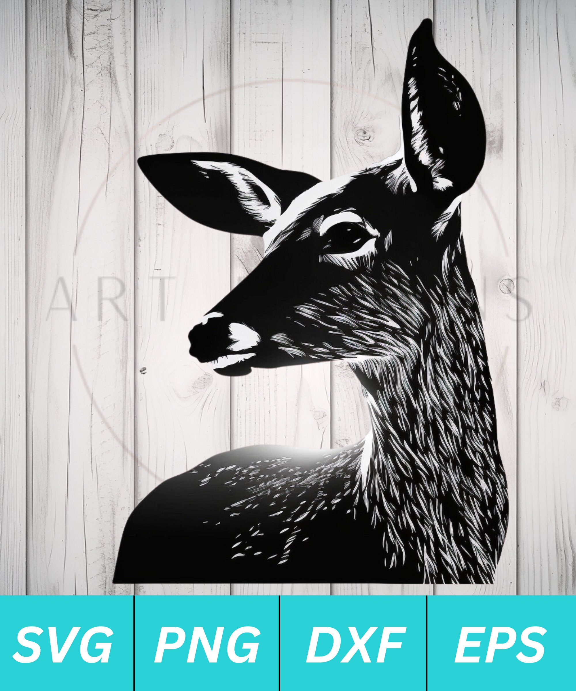 Doe Head SVG for Cricut Silhouette Etc. SVG PNG Dxf Eps Files Included ...