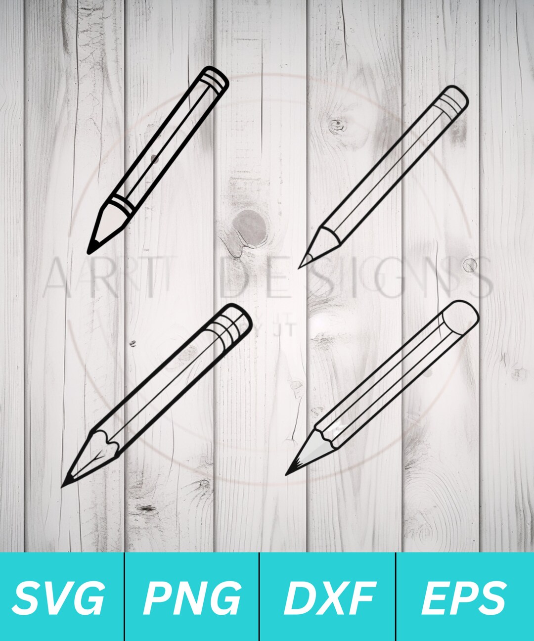 Pencil SVG PNG DXF Eps Bundle - Etsy