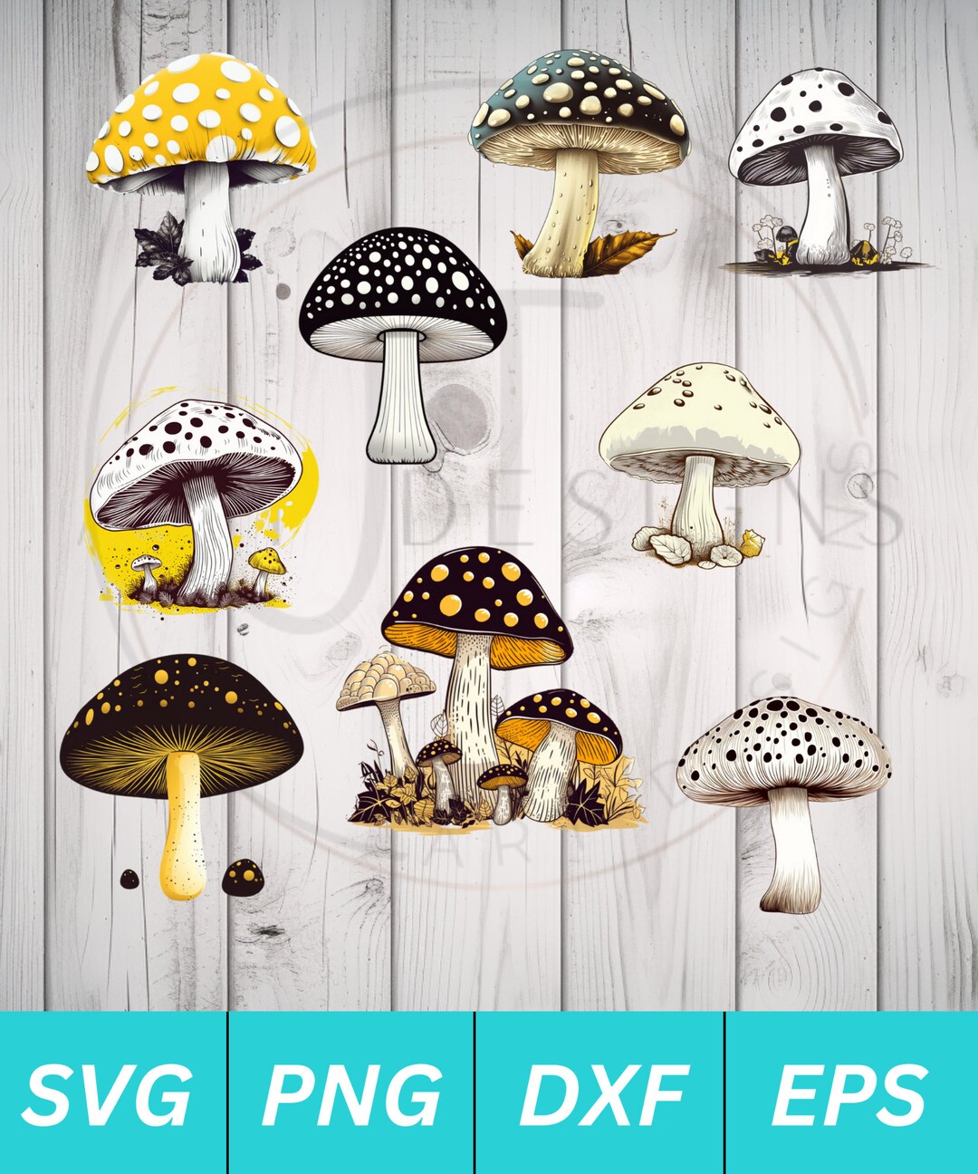 Mushroom Clipart Bundle - SVG PNG DXF Eps for Cricut and Silhouette - Etsy