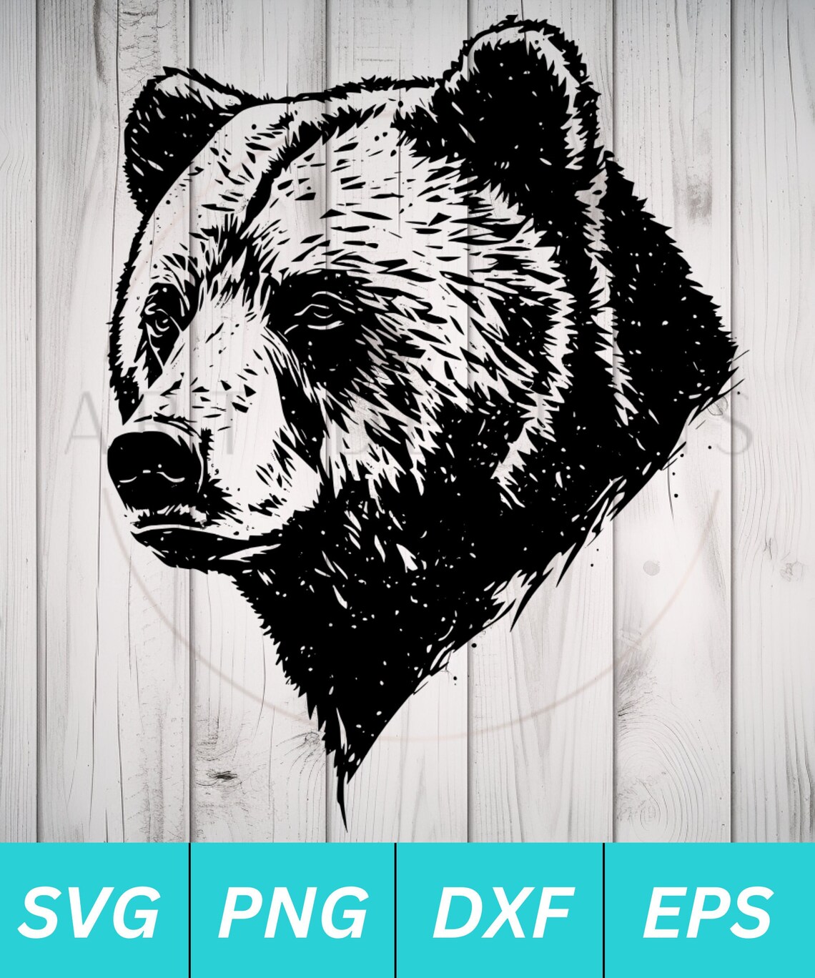 Bear Head SVG for Cricut Silhouette Etc. SVG PNG Dxf Eps Files Included ...