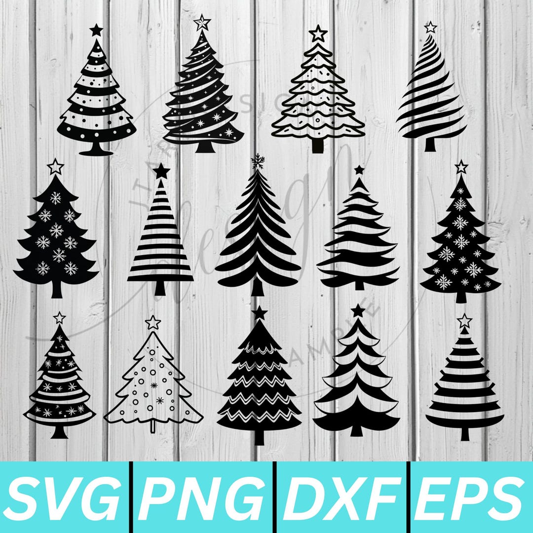 Christmas Tree SVG Bundle for Cricut Silhouette Etc. SVG PNG Dxf Eps ...