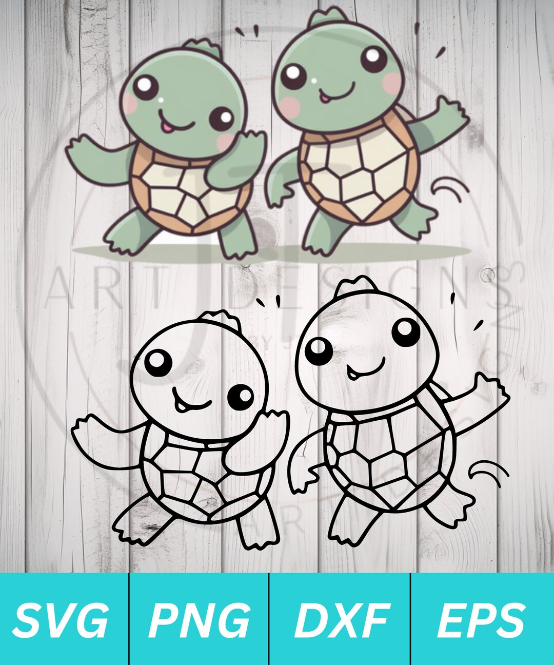 Dancing Turtle SVG PNG DXF Eps Clipart - Etsy