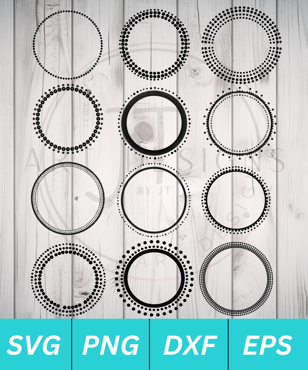Dotted Circle SVG for Cricut Silhouette Etc. SVG PNG Dxf Eps Files ...