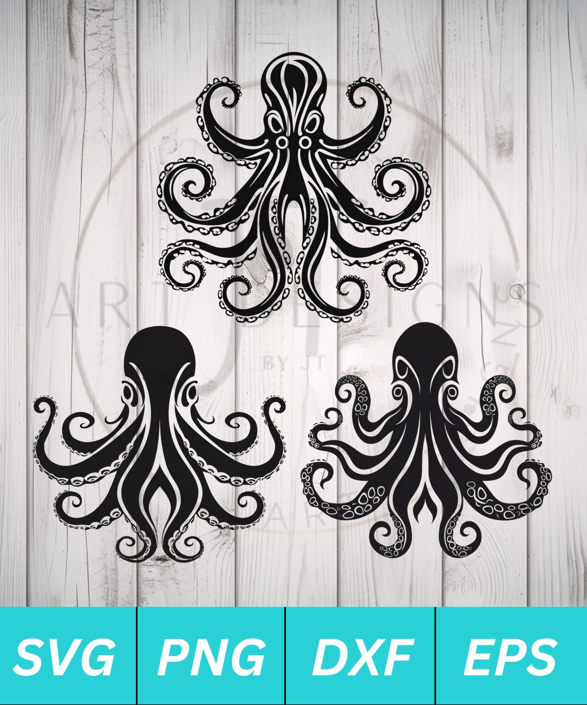 Octopus SVG for Cricut Silhouette Etc. SVG PNG Dxf Eps Files Included ...