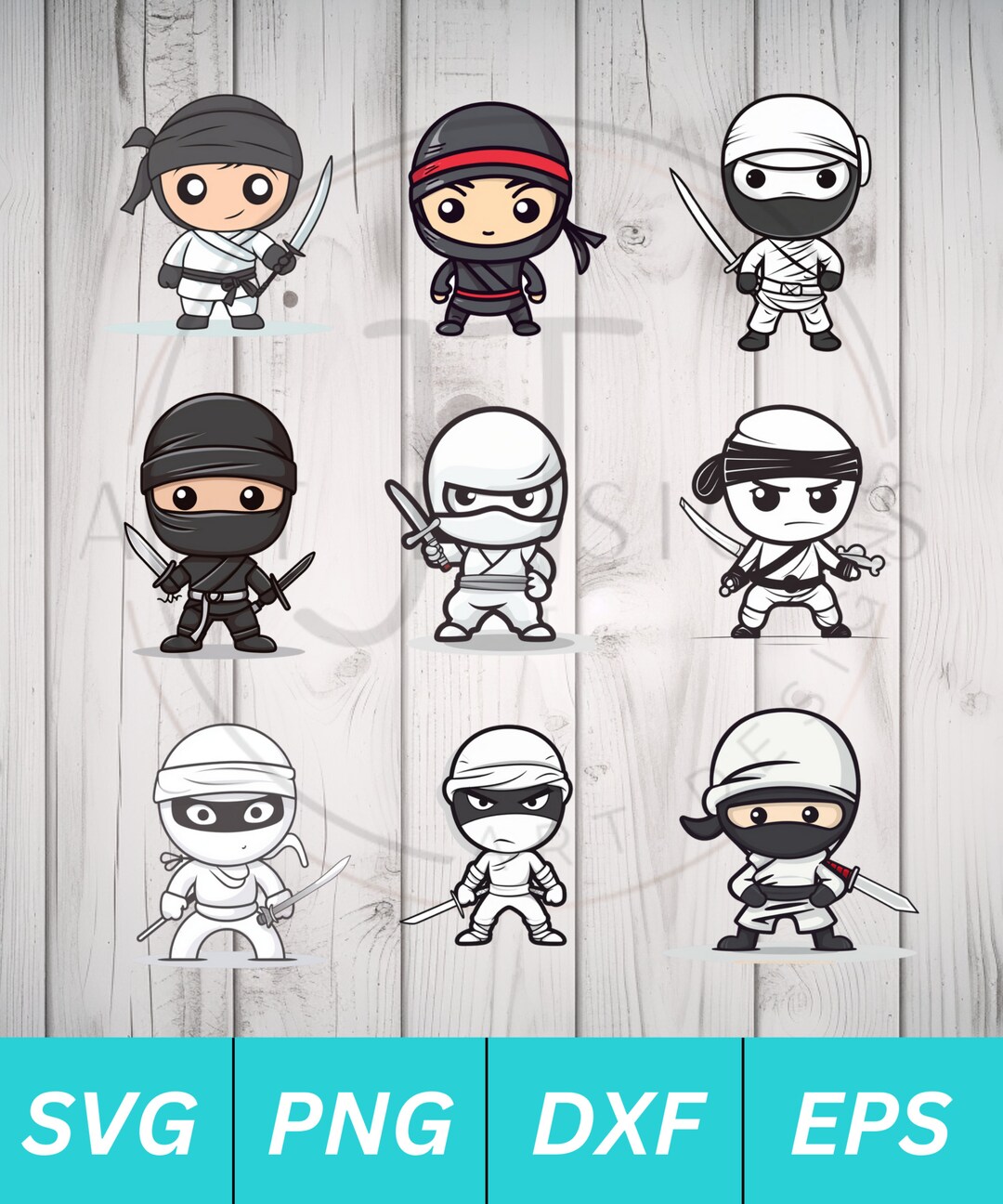 Ninja SVG Bundle - Ninja Clipart for Cricut Silhouette Etc. - SVG PNG ...