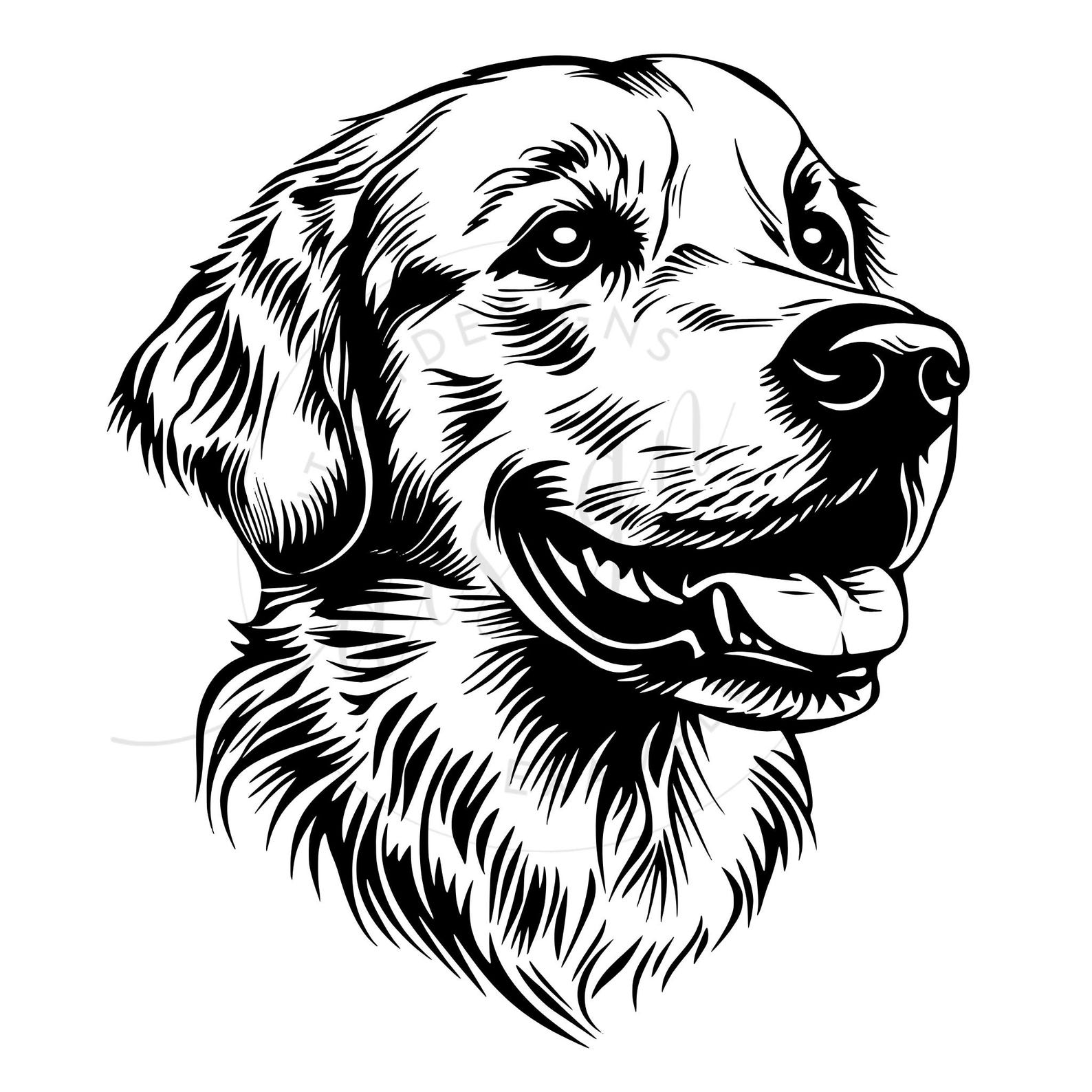 Golden Retriever Head SVG Dog Clipart SVG Files for Cricut - Etsy