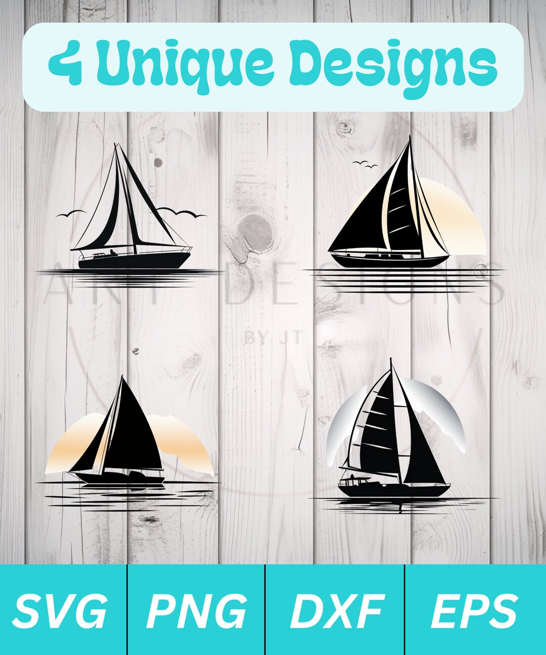 Sailboat SVG Clipart Bundle for Cricut Silhouette Etc. SVG PNG Dxf Eps ...