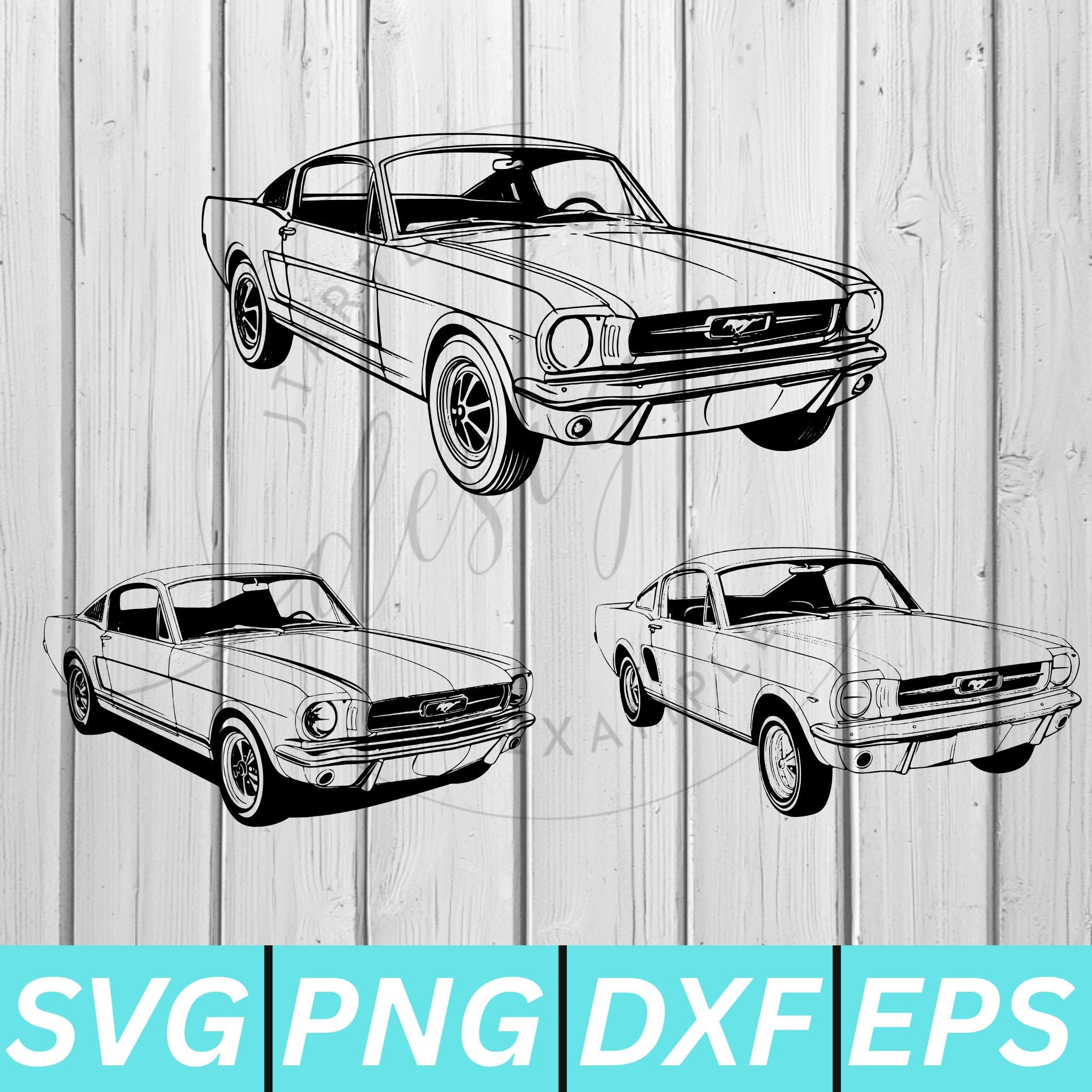 1965 Mustang SVG for Cricut Silhouette Etc. SVG Png Dxf Eps Files ...