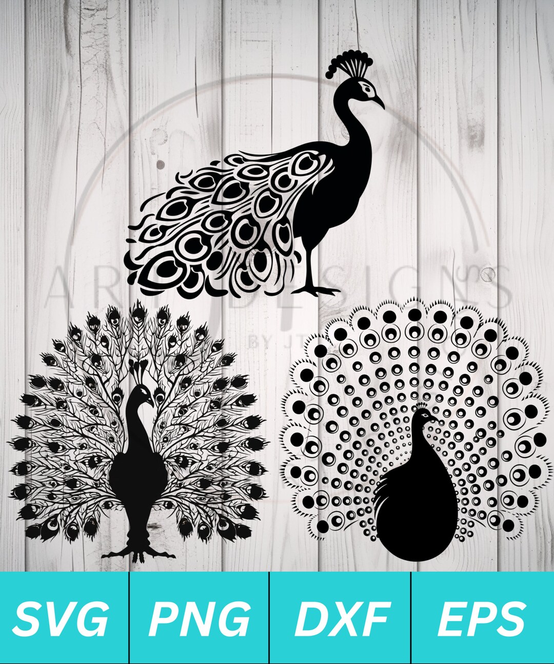 Peacock SVG for Cricut Silhouette Etc. SVG PNG Dxf Eps Files Included ...