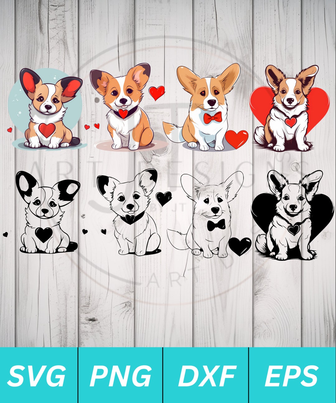 Corgi Heart SVG Bundle - Corgi Puppy Clipart Bundle for Cricut ...