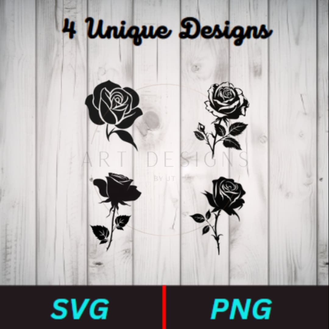 Rose SVG PNG Bundle - Etsy