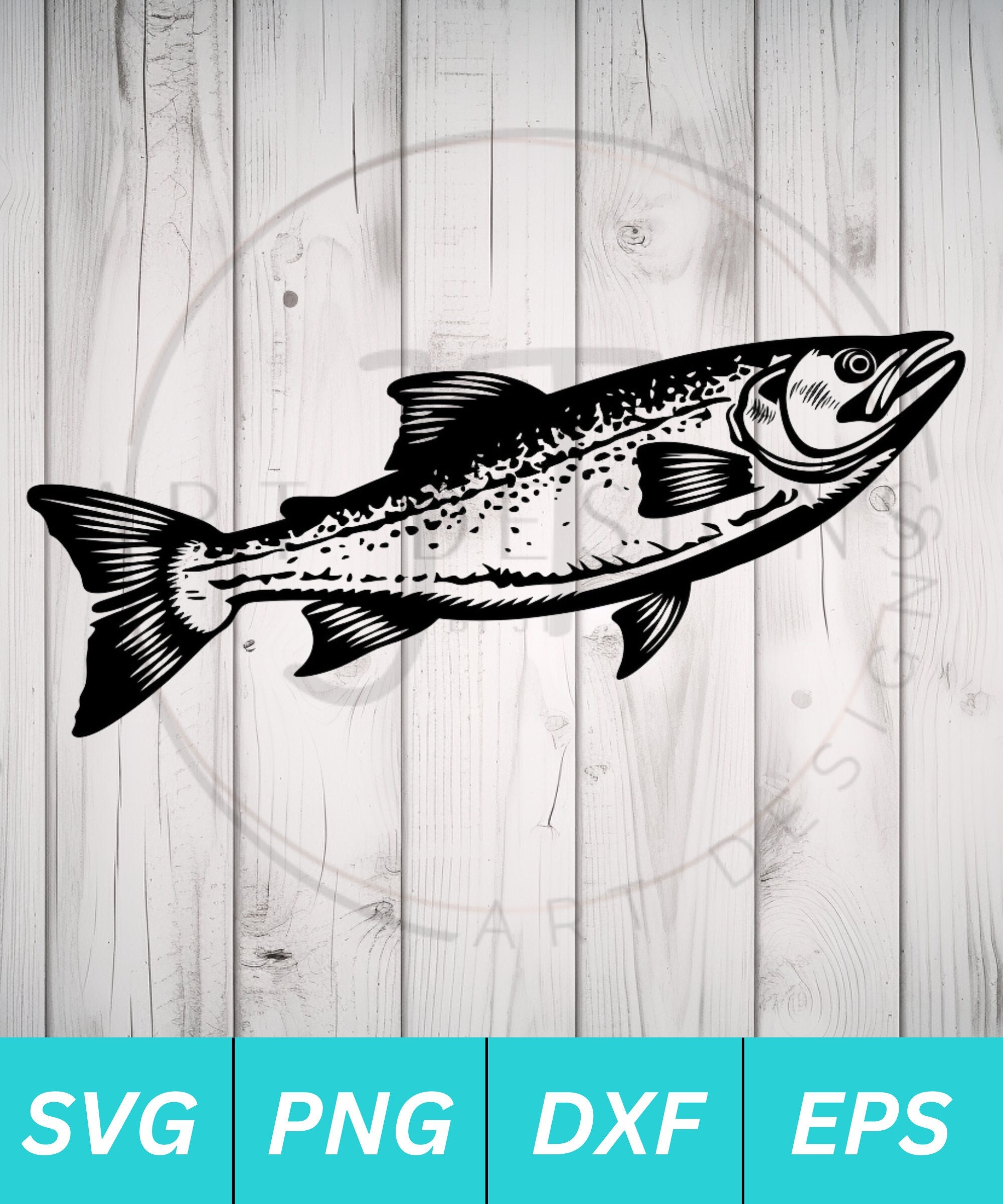 Salmon SVG for Cricut Silhouette Etc. SVG PNG Dxf Eps Files Included - Etsy