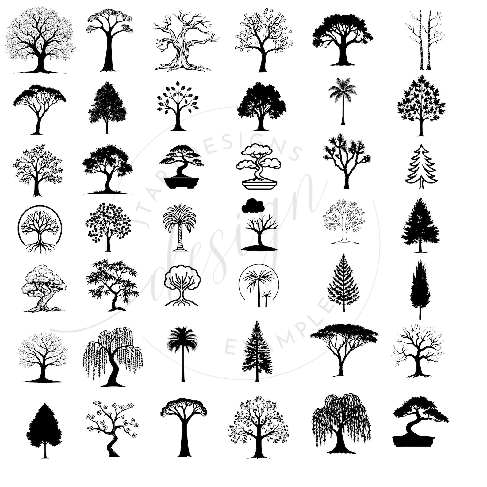 Tree SVG Bundle, Tree Cut Files for Cricut, Forest Svg Files, Tree ...