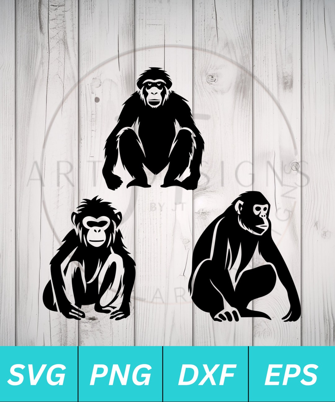 Monkey SVG for Cricut Silhouette Etc. SVG PNG Dxf Eps Files Included - Etsy