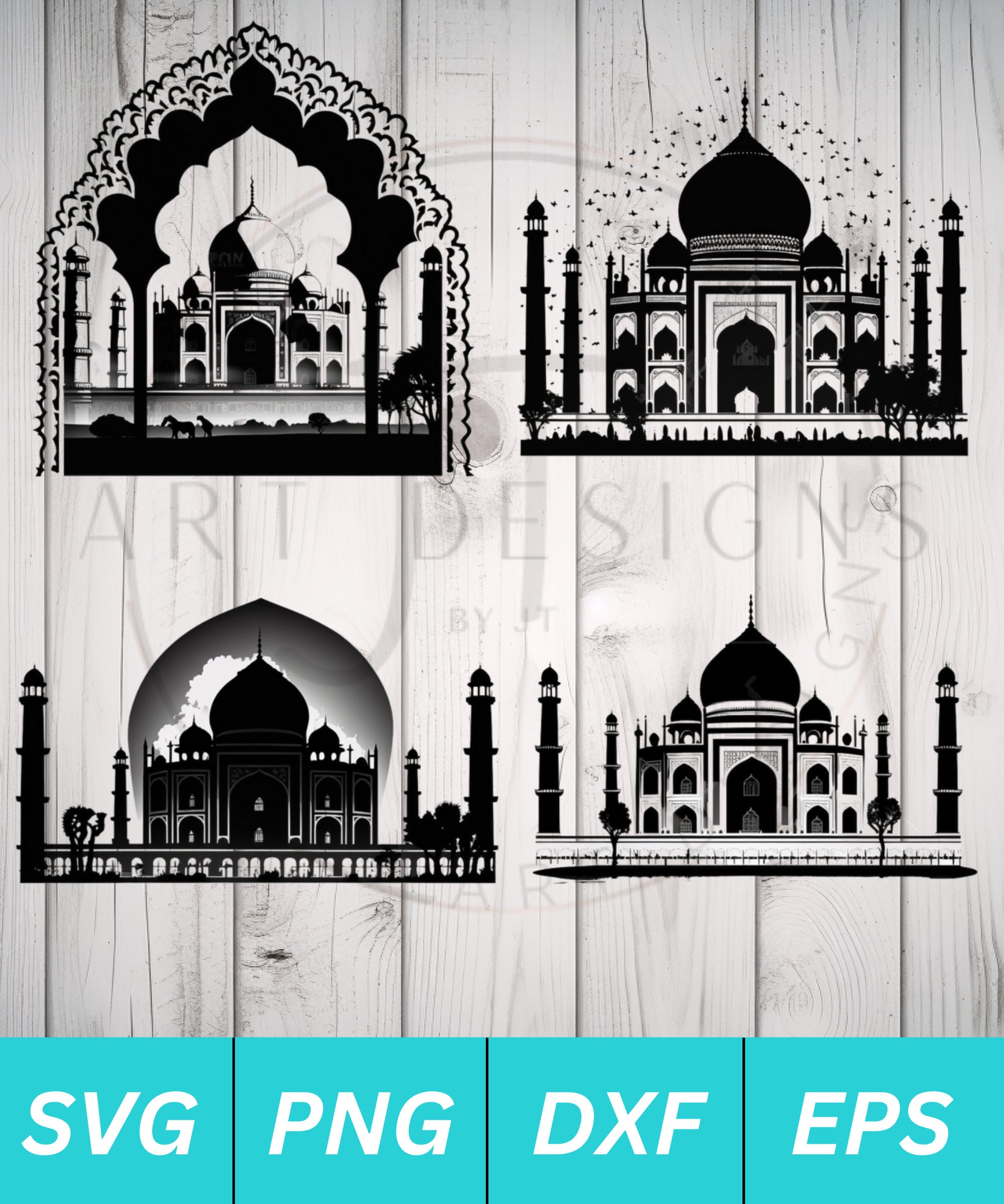 Taj Mahal SVG for Cricut Silhouette Etc. SVG PNG Dxf Eps Files Included ...