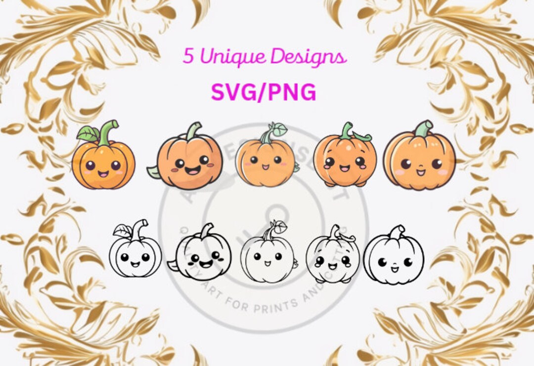 Pumpkin SVG PNG Bundle - Etsy