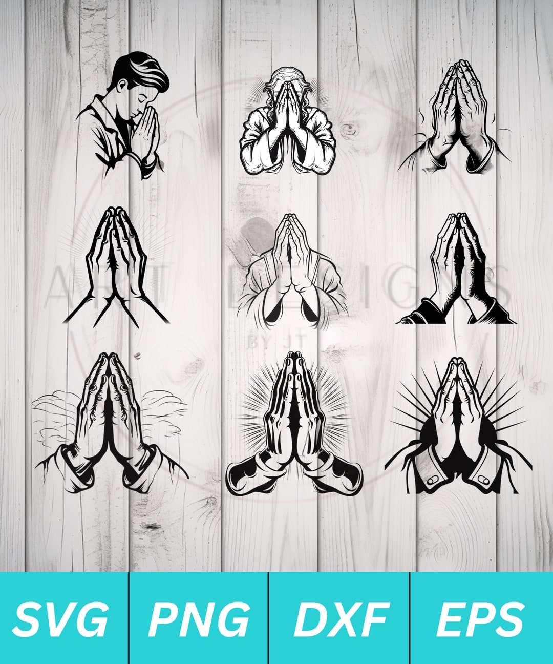 Praying Hands SVG PNG DXF Eps Bundle - Etsy Canada