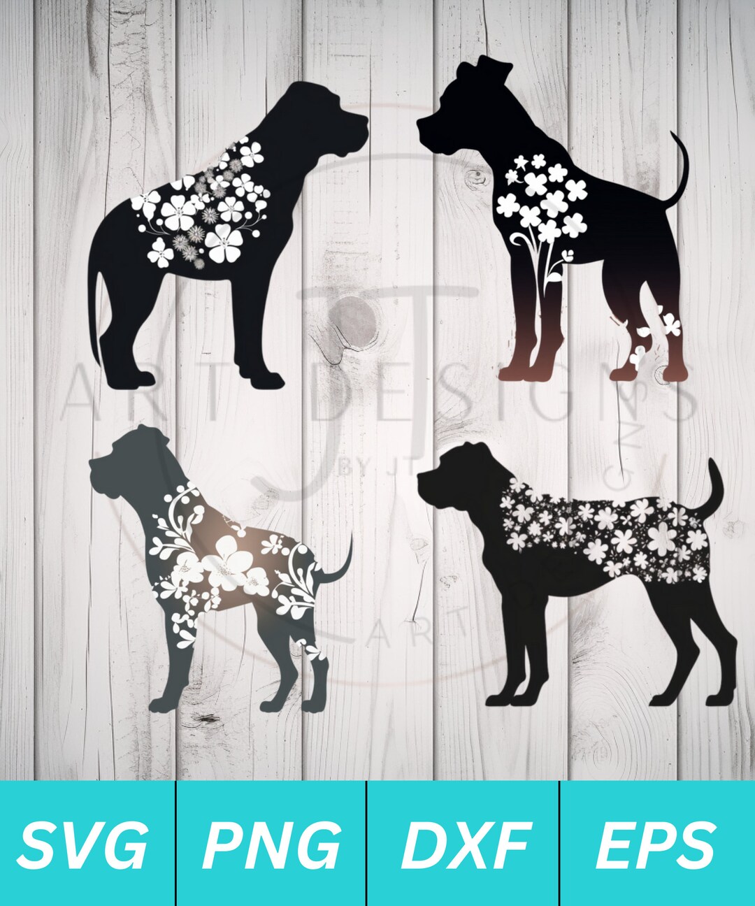 Floral Boxer SVG - Etsy