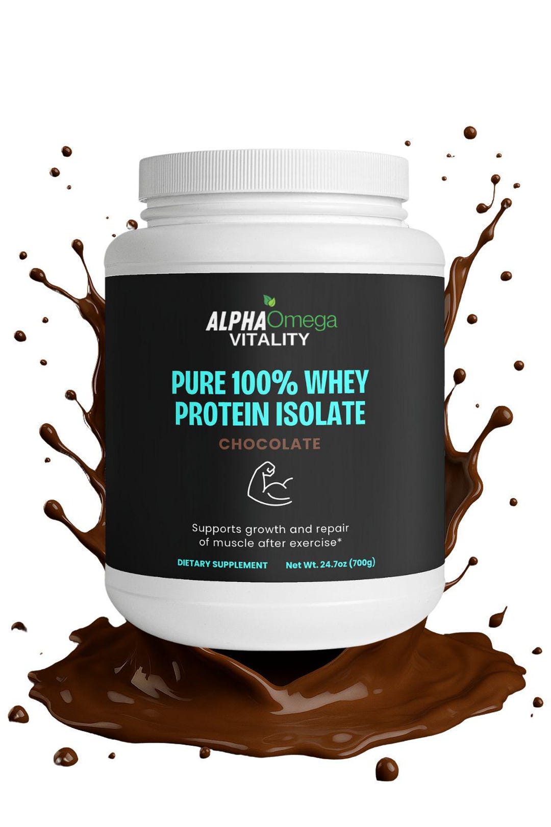 Pure 100% Whey Protein Isolate - Chocolate – 1.61lb – Made by Alpha ...