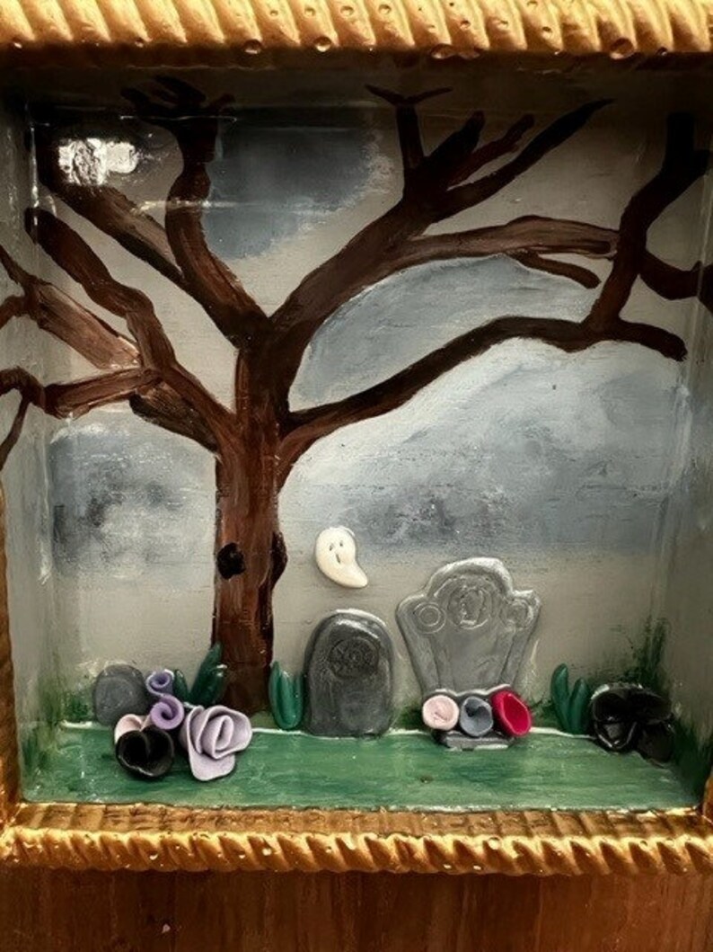 Shadow Box Spooky Graveyard - Etsy