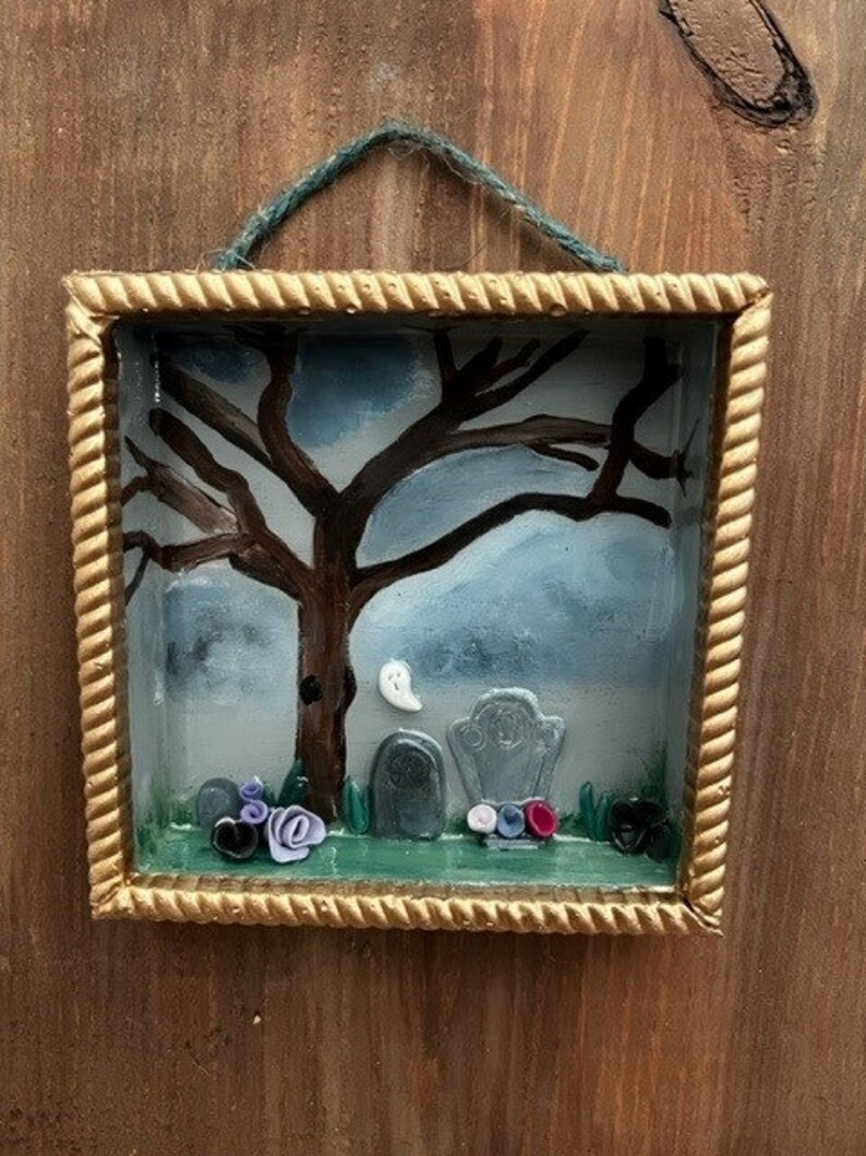 Shadow Box Spooky Graveyard - Etsy