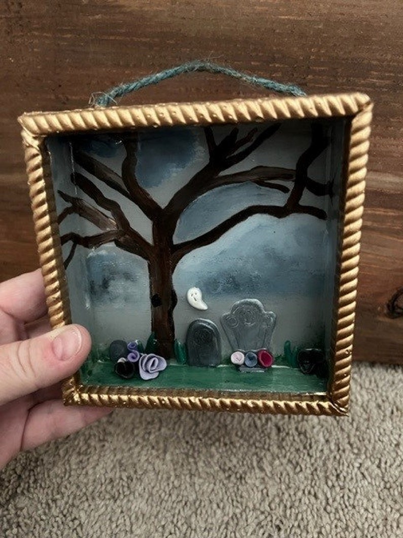 Shadow Box Spooky Graveyard - Etsy