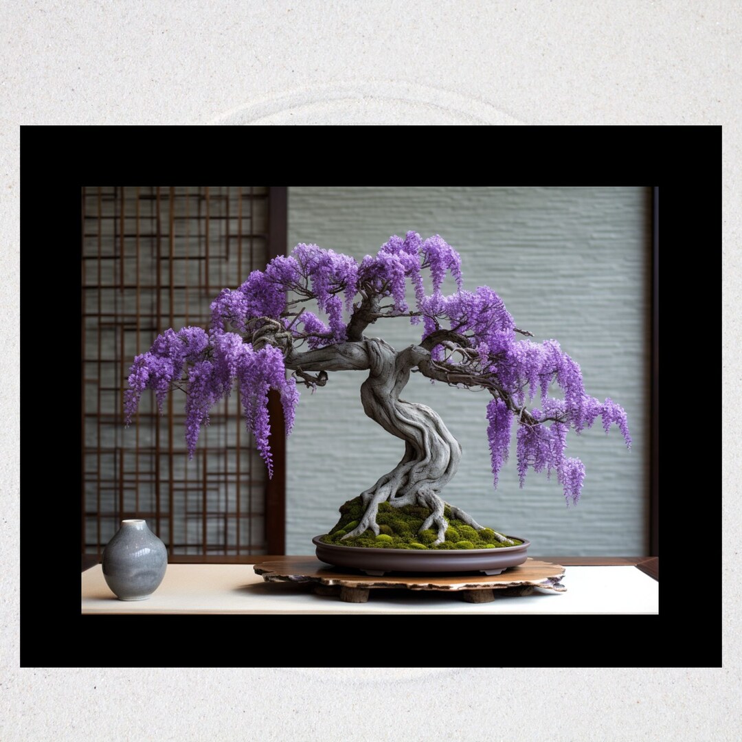 Modern Japanese Wisteria Bonsai Art , Home Deco, Wall Art, Zen Art ...