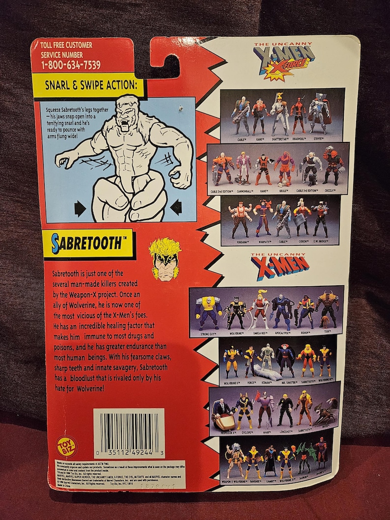 X-men Sabretooth "snarl and Swipe" Action Figure (1996) - Etsy