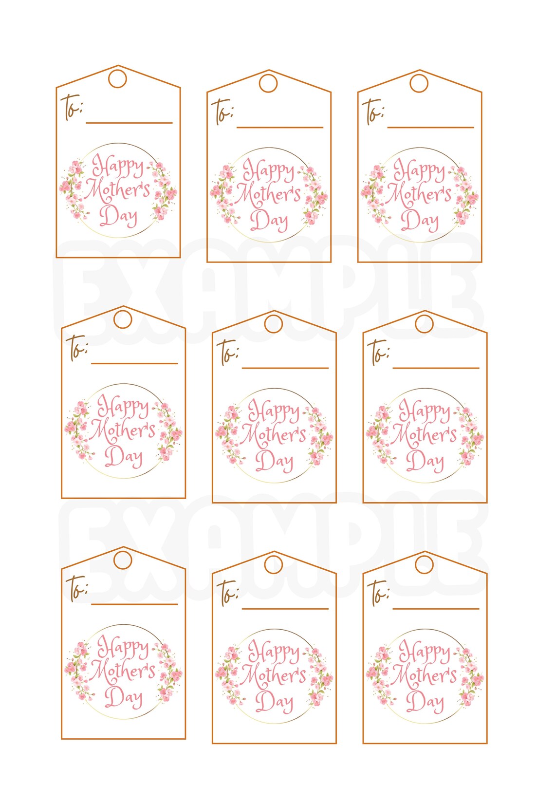 Mother's Day Gift Tags. Tags for Mom. Printable PDF. Instant Download ...