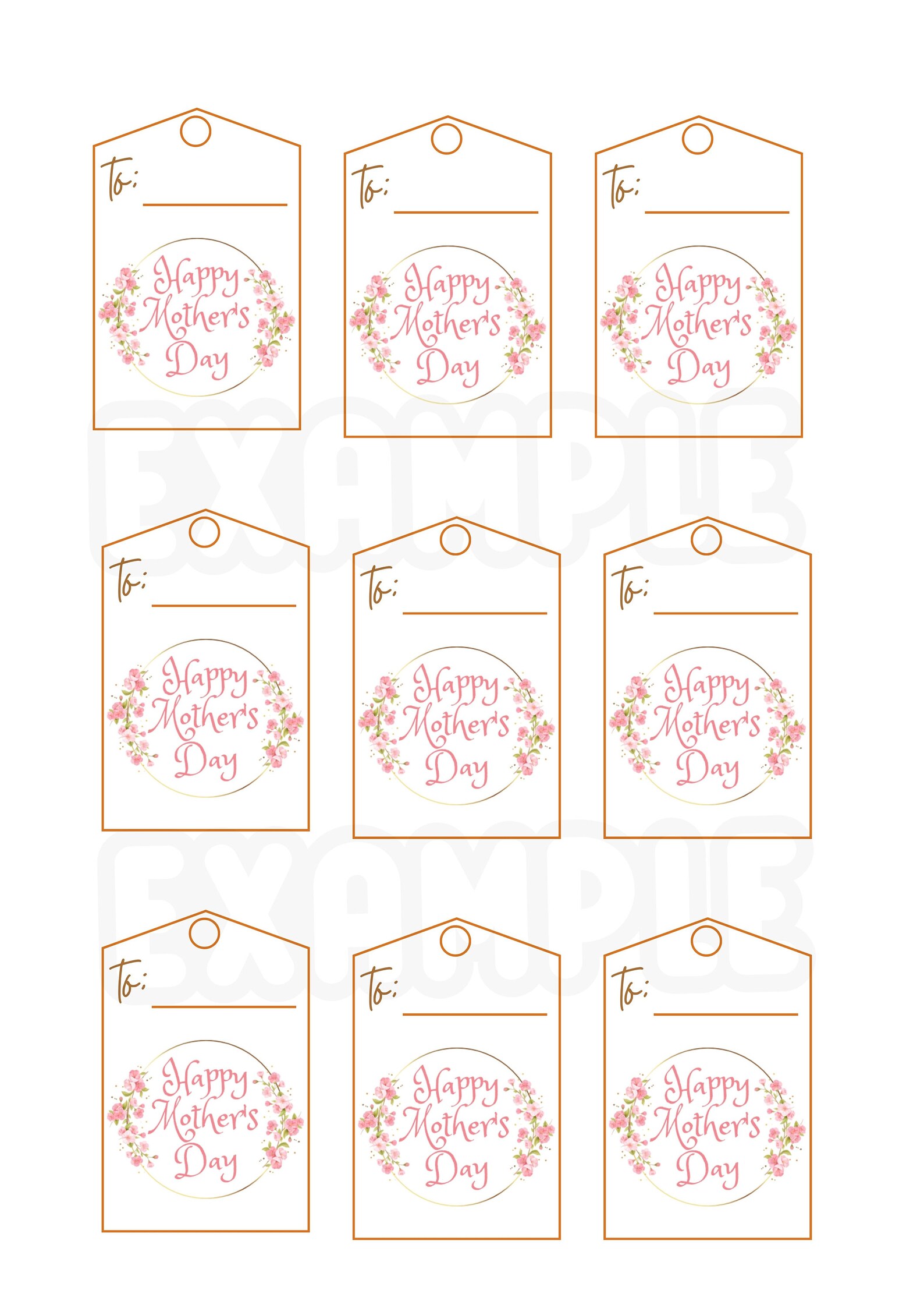 Mother's Day Gift Tags. Tags for Mom. Printable PDF. Instant Download ...