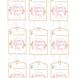 Mother's Day Gift Tags. Tags for Mom. Printable PDF. Instant Download ...