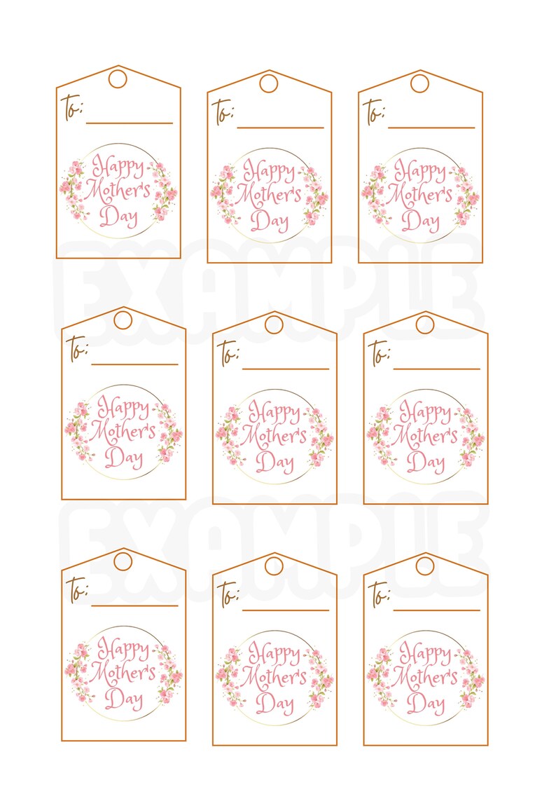 Mother's Day Gift Tags. Tags for Mom. Printable PDF. Instant Download ...