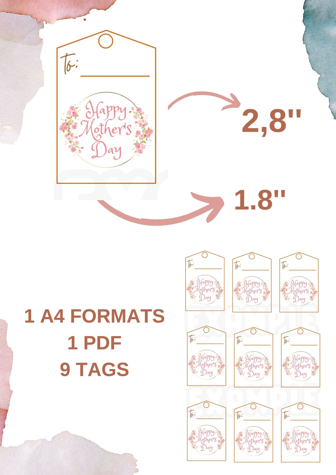 Mother's Day Gift Tags. Tags for Mom. Printable PDF. Instant Download ...