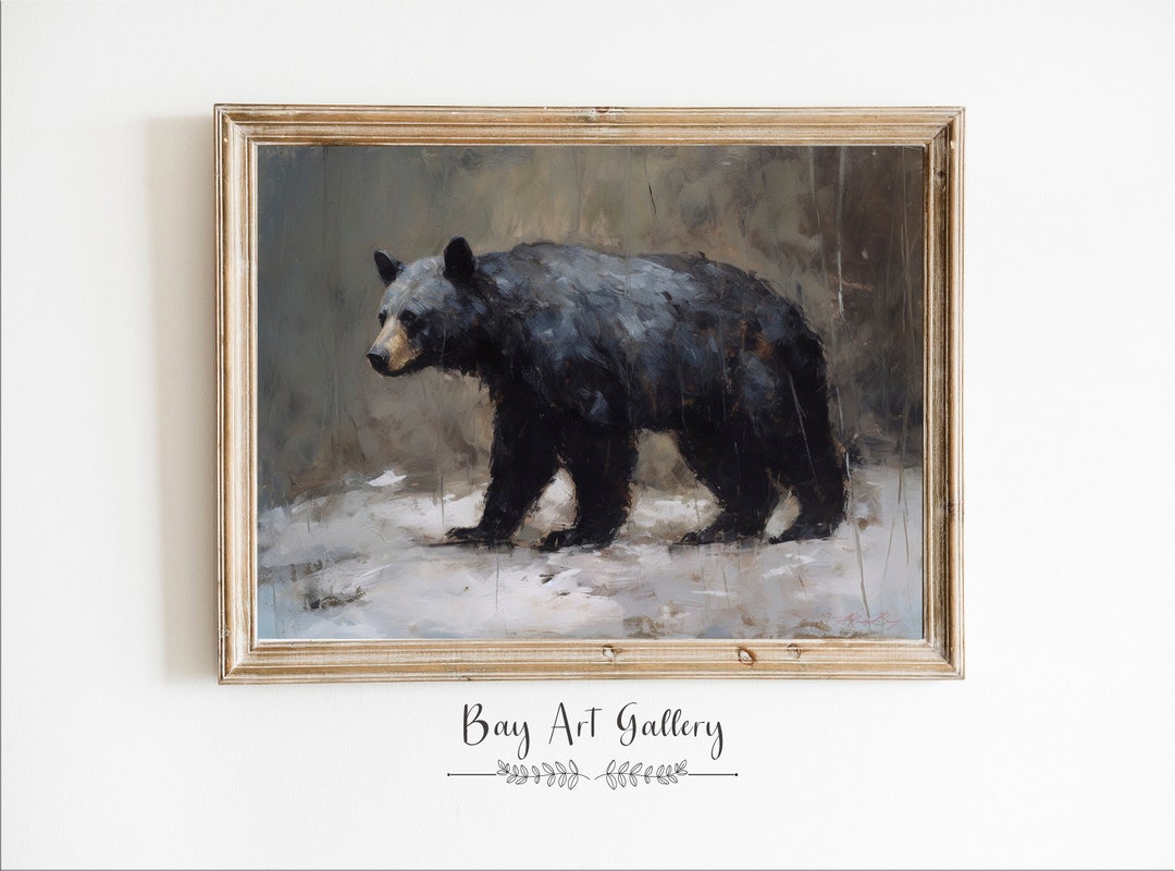 Black Bear Rustic Wall Art | Bear Wall Art Print | Cabin Decor ...