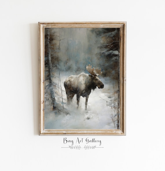 Moose Oil Painting