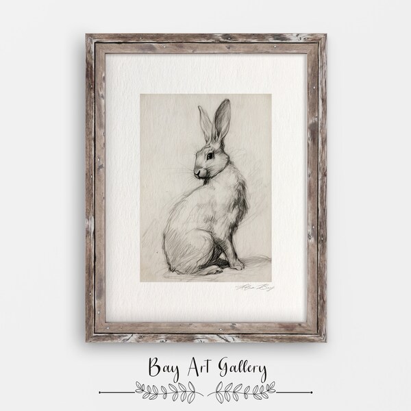 Rabbit Art Print - Etsy