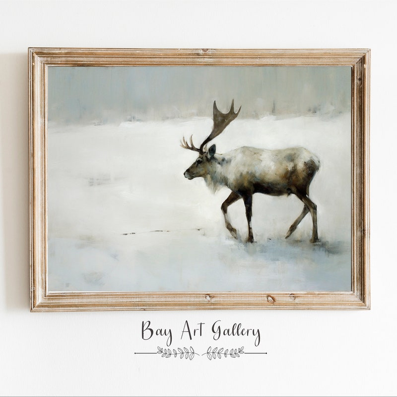 Reindeer Painting - Etsy