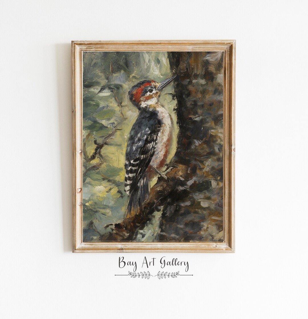 Pileated Woodpecker | Forest Bird Art | Woodland Bird | Bird Oil ...
