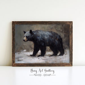 Black Bear Rustic Wall Art | Bear Wall Art Print | Cabin Decor ...