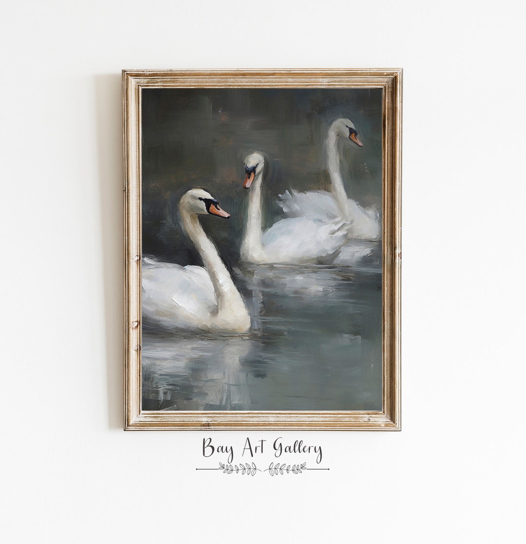 Vintage Swan Print | PRINTABLE Gothic Cottage Chic Decor | Girls Room ...