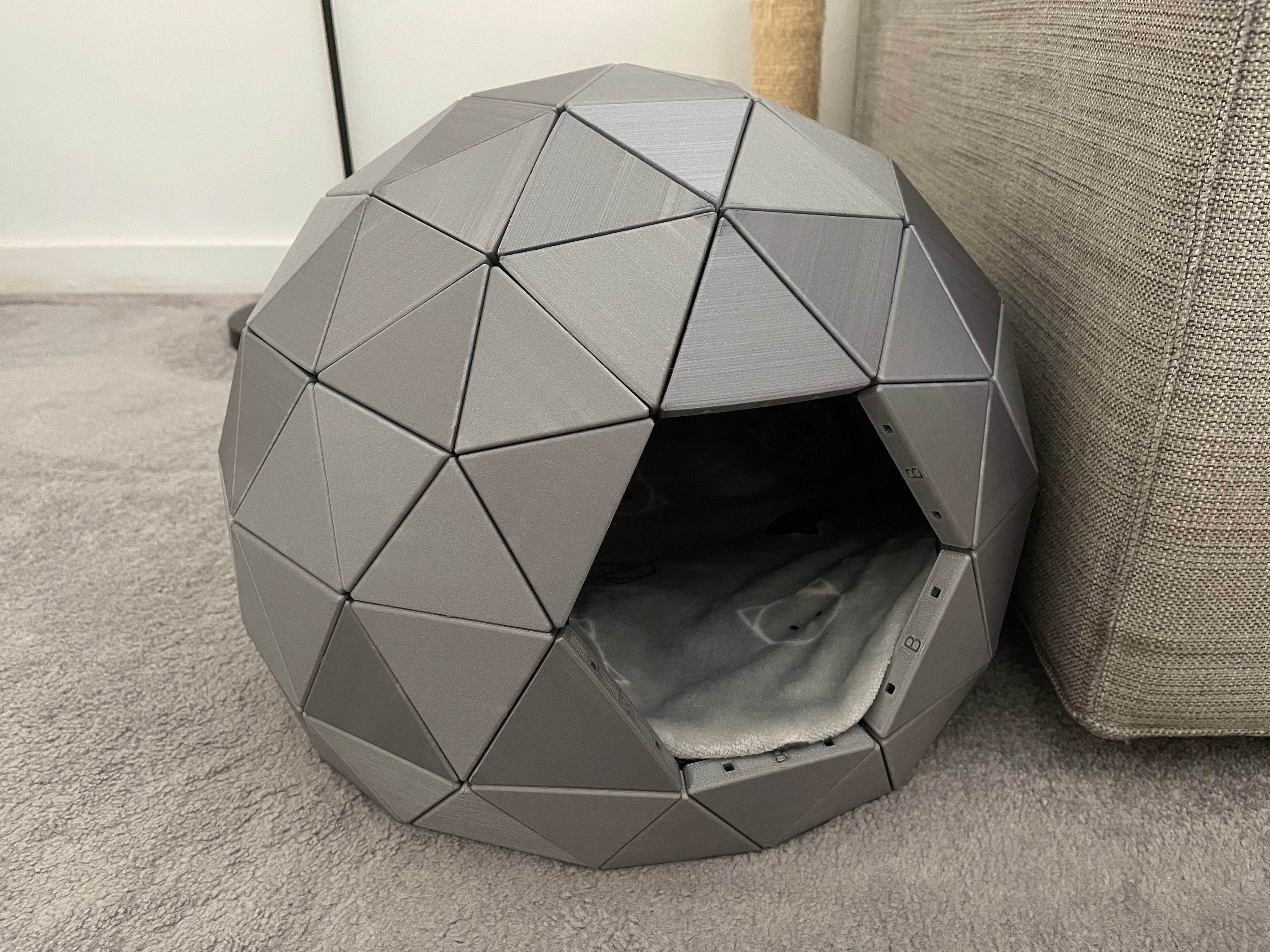 3D Printed Cat House Triangle Geodesic Dome - Etsy
