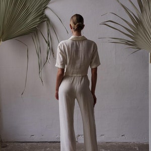 Linen Matching Set,linen Two Piece Set,linen Short Sleeve Shirt,linen ...