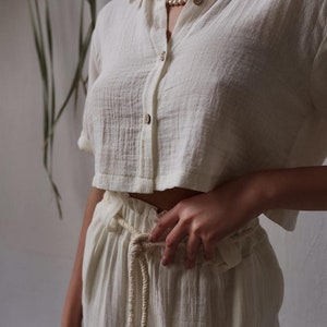 Linen Matching Set,linen Two Piece Set,linen Short Sleeve Shirt,linen ...