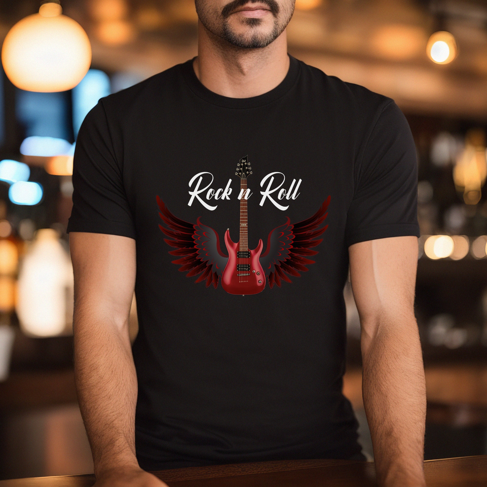 Rock N Roll Guitar Shirt, Rock and Roll Tee, Electric Guitar T Shirt ...