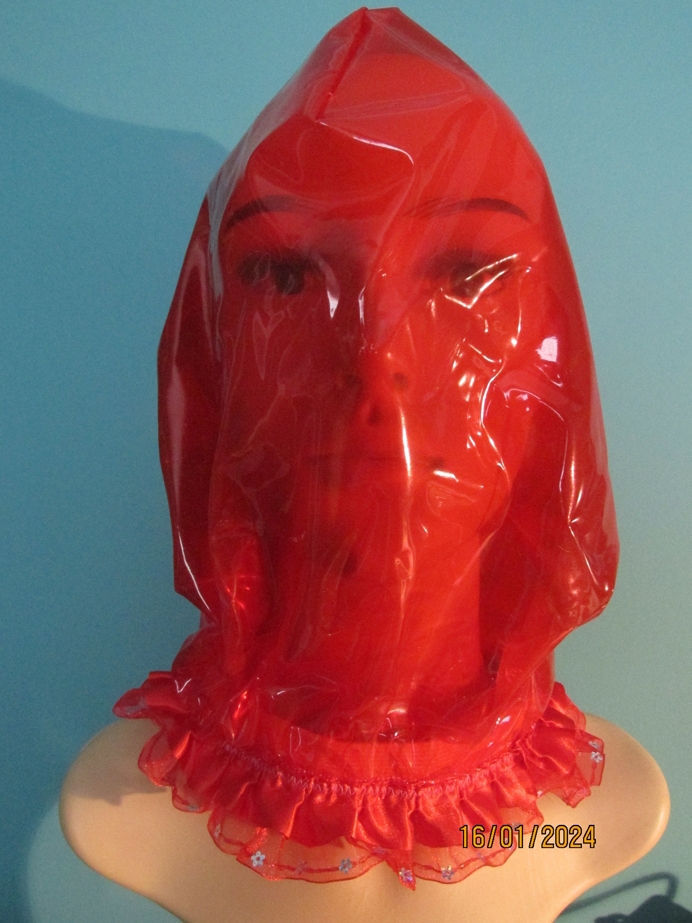 PVC Hood Red Glass Clear Plastic PVC With Lace Edge, - Etsy