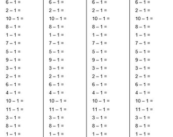 Multiplication Speed Strip Tests Facts 0-12 Digital Download - Etsy