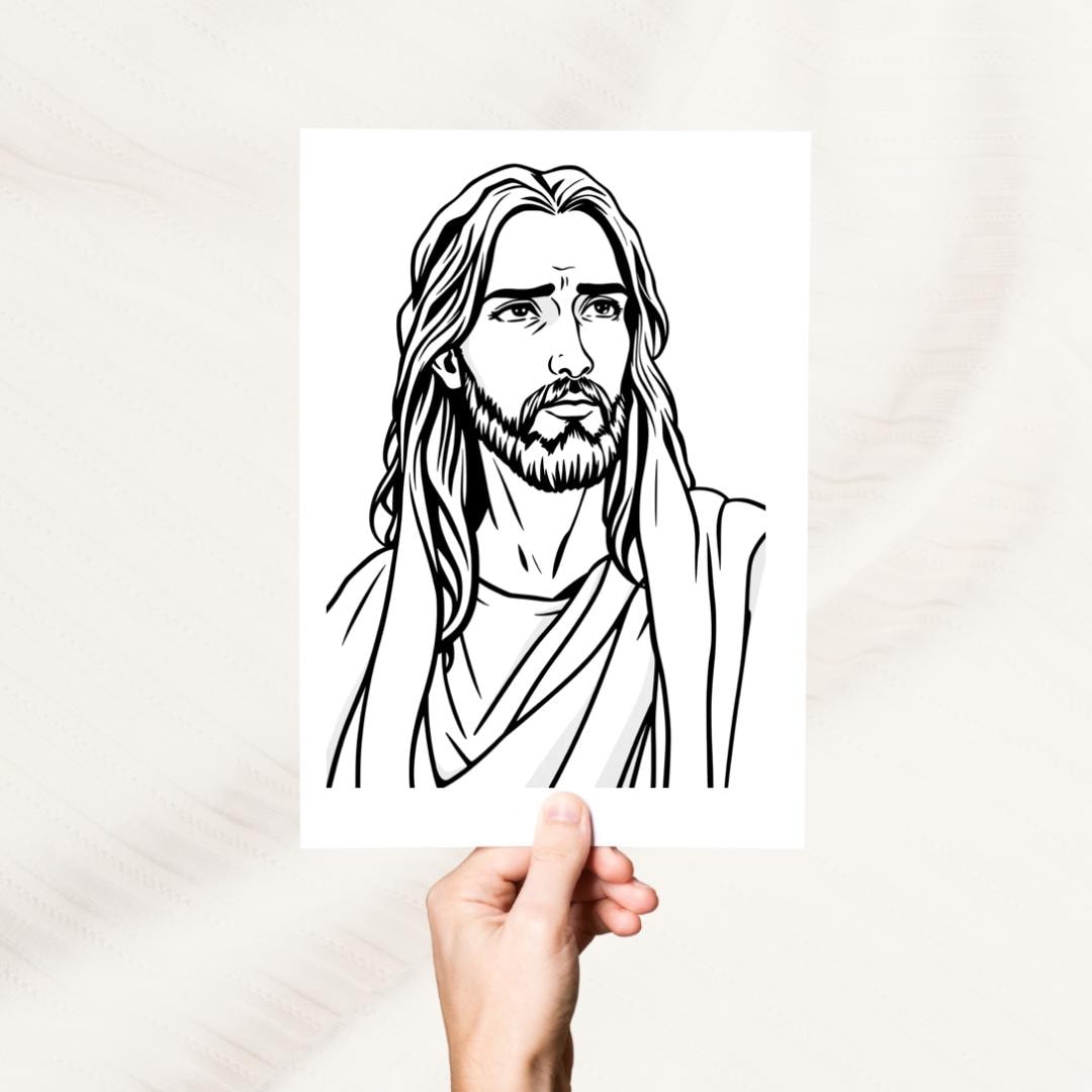 Christian Coloring Page of Jesus Printable - Digital Download - Etsy