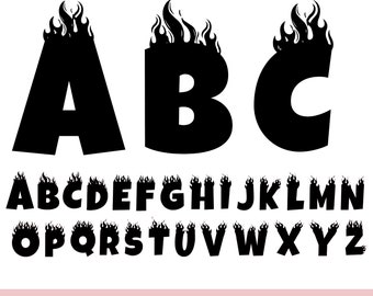 Fire Alphabet, Flame Font, SVG, PNG, DXF - Etsy