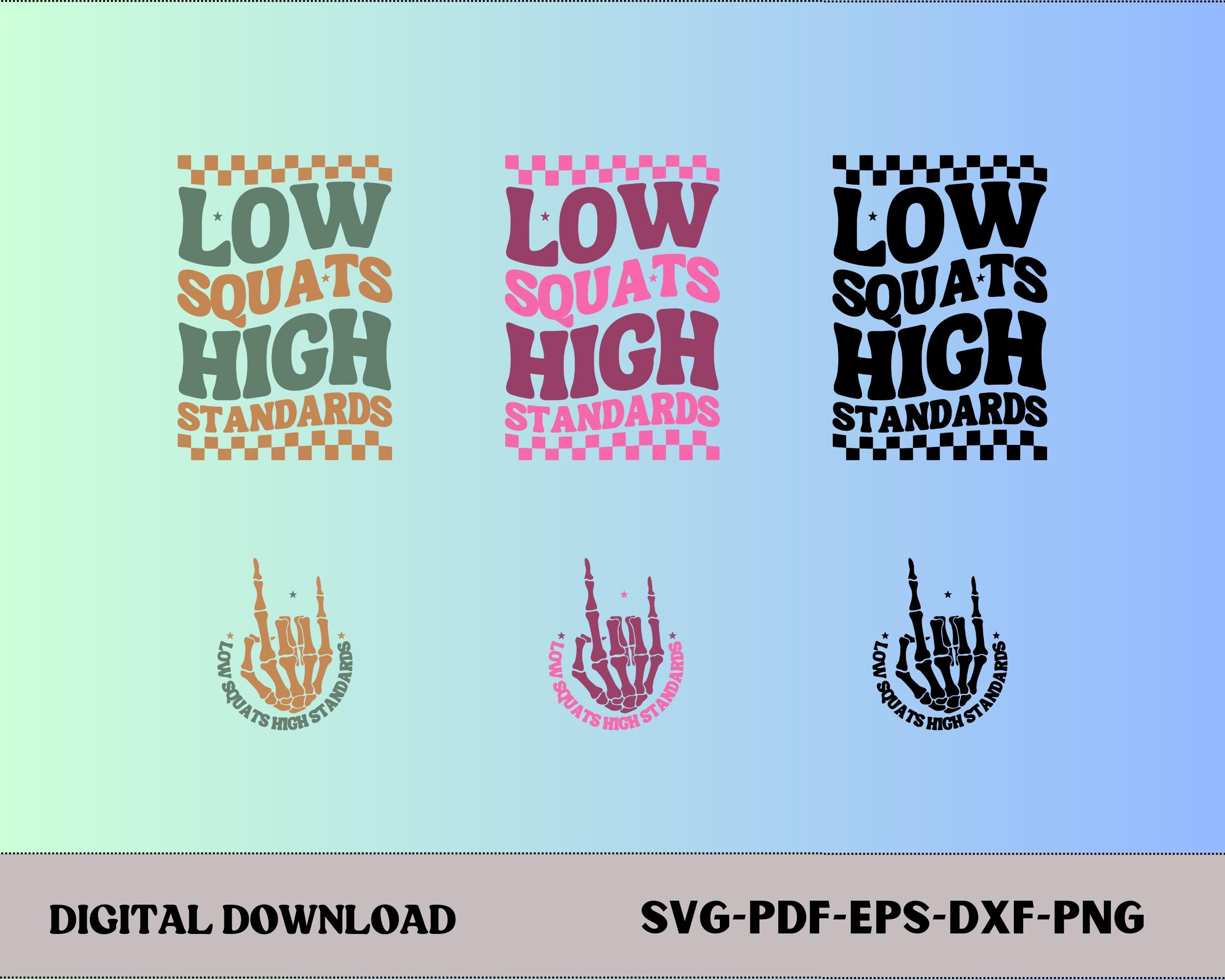 Low Squats High Standards SVG PNG | Funny Workout Shirt SVG | Fitness ...