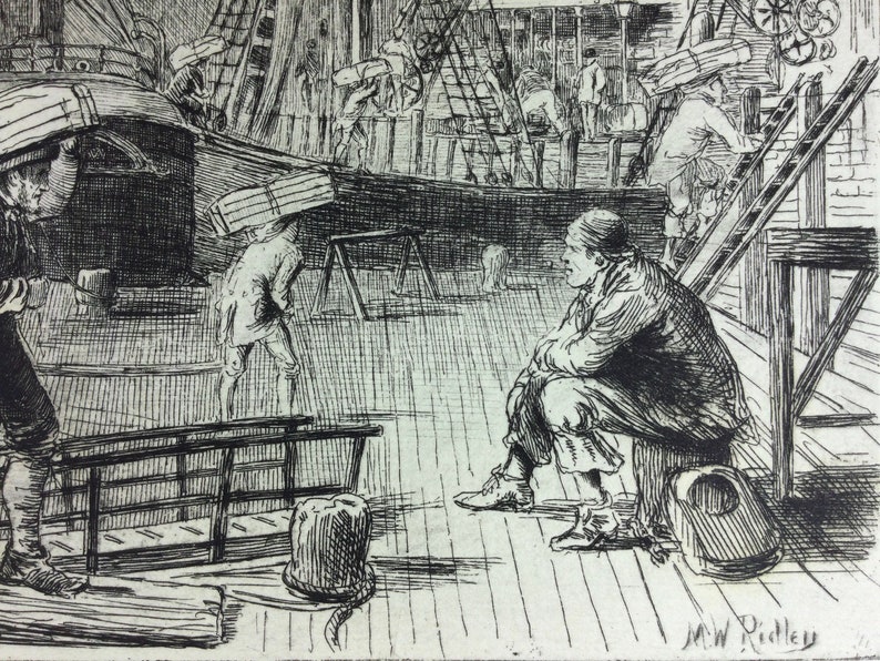The Orange Wharf, London Bridge, Etching by Matthew White Ridley, 1873 ...